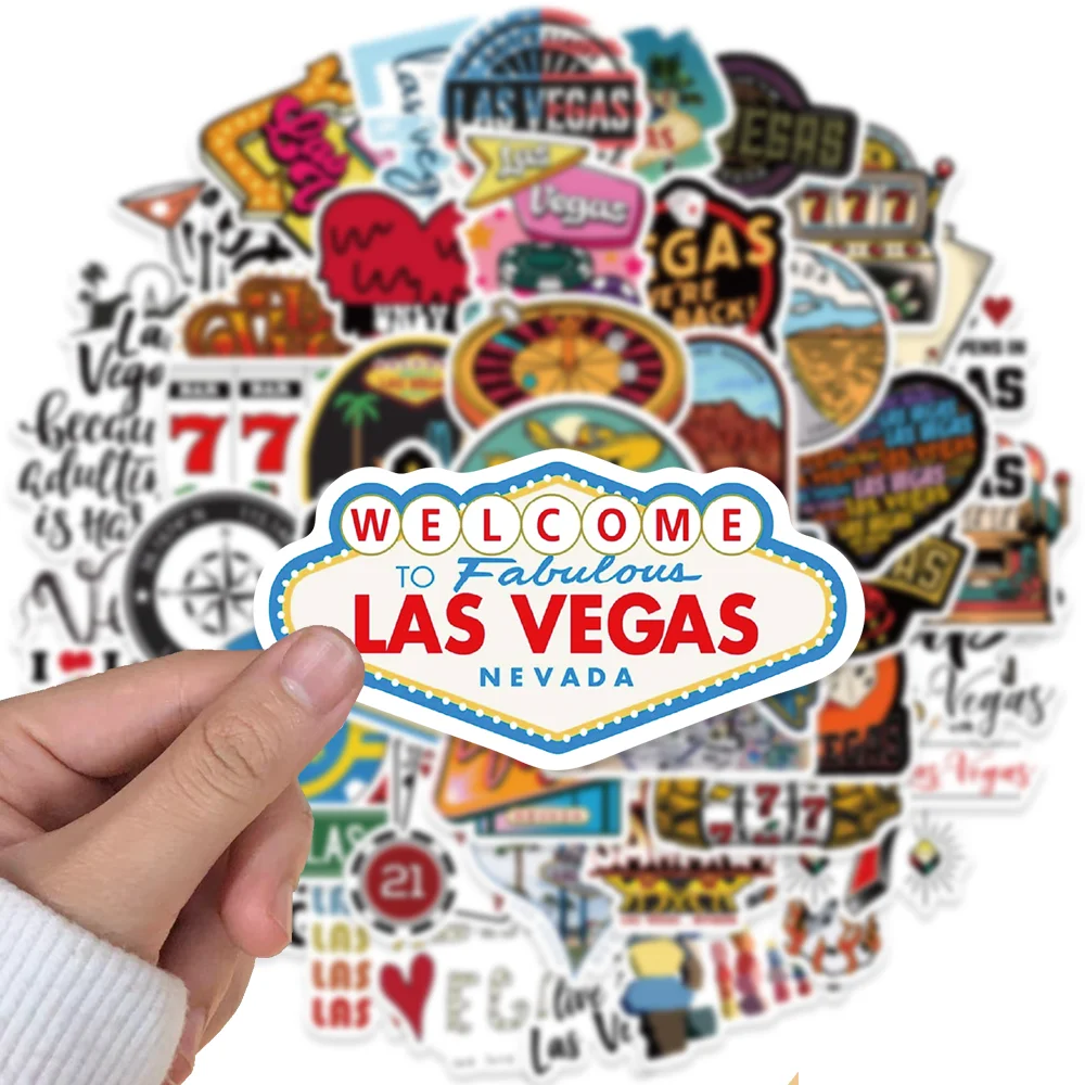50pcs-Vintage-Las-Vegas-Stickers-Cartoon-Waterproof-Graffiti-DIY ...