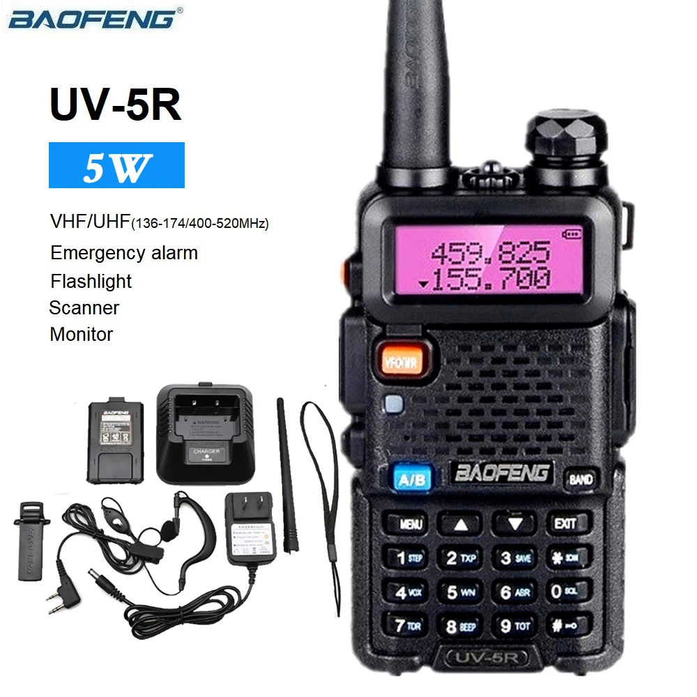 BaoFeng-Uv-5r-5W-Portable-High-Power-Walkie-Talkie-Original-Dual-Band ...