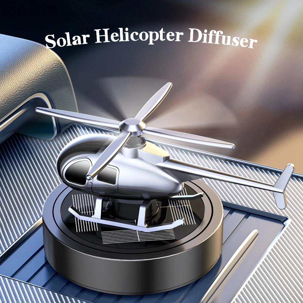 Solar-Car-Air-Freshener-Helicopter-Propeller-Rotating-Fragrance-Tablets ...