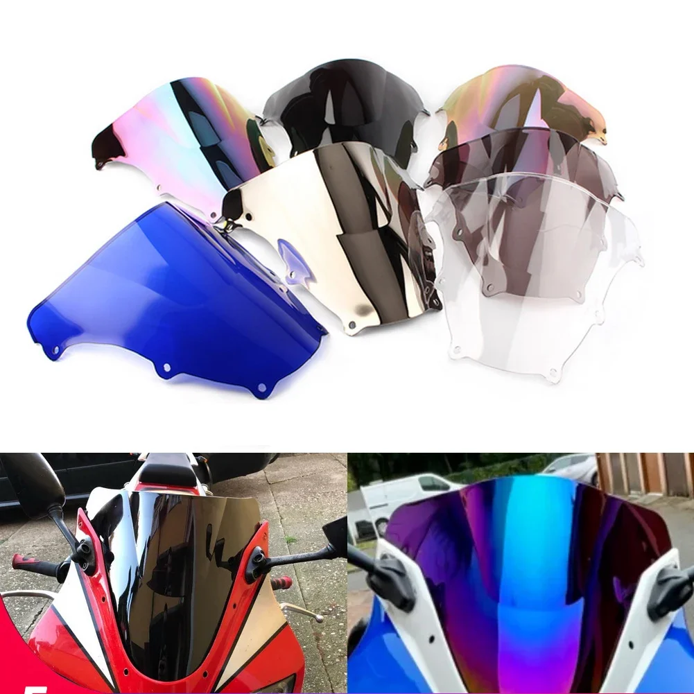 Motorcycle-Windshield-Double-Bubble-WindScreen-Visor-Fairing-Deflector ...
