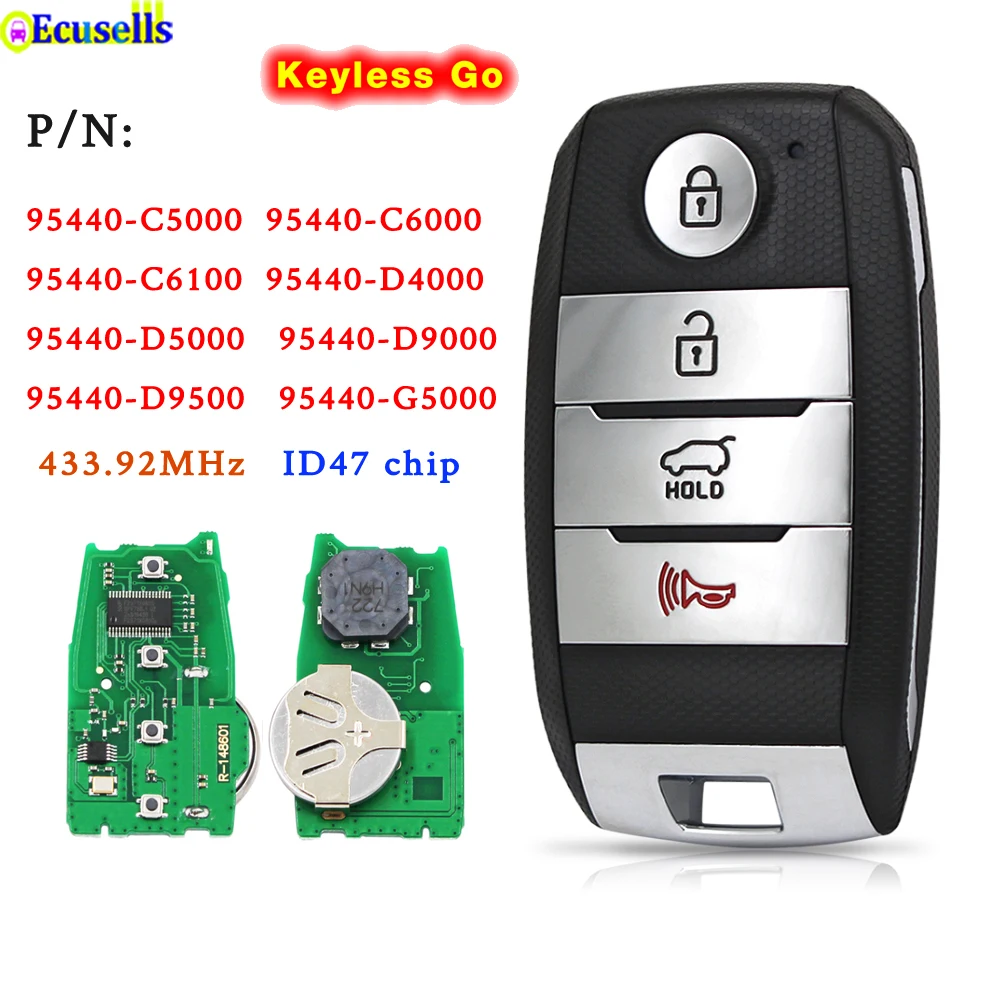 Ecusells Smart Remote Key for Kia Sportage Sorento Niro 95440-C6000 ...