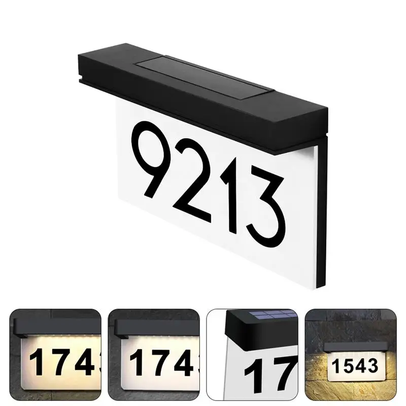 House Solar Numbers Address Sign Outside Lamp Lighted Number For ...