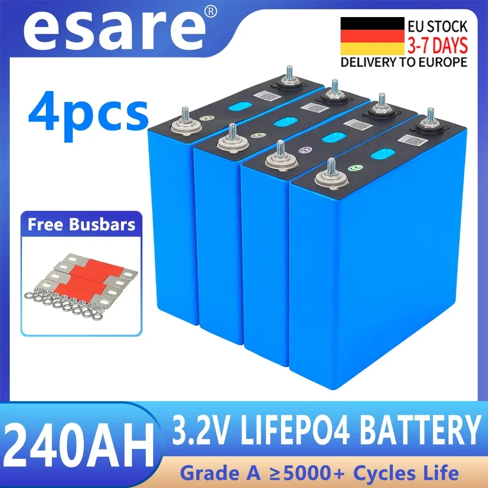NEW-4PCS-3-2v-240Ah-Lifepo4-Lithium-Iron-Phosphate-Battery-DIY-12v-24v ...
