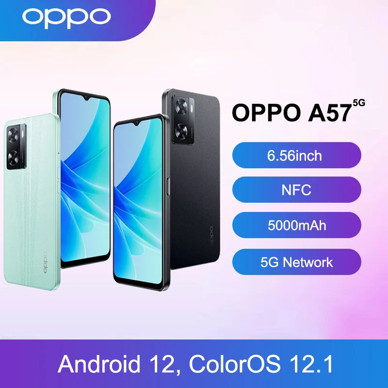 Novo original oppo a57 5g smartphone android 12 6.56 polegada 5000mah ...
