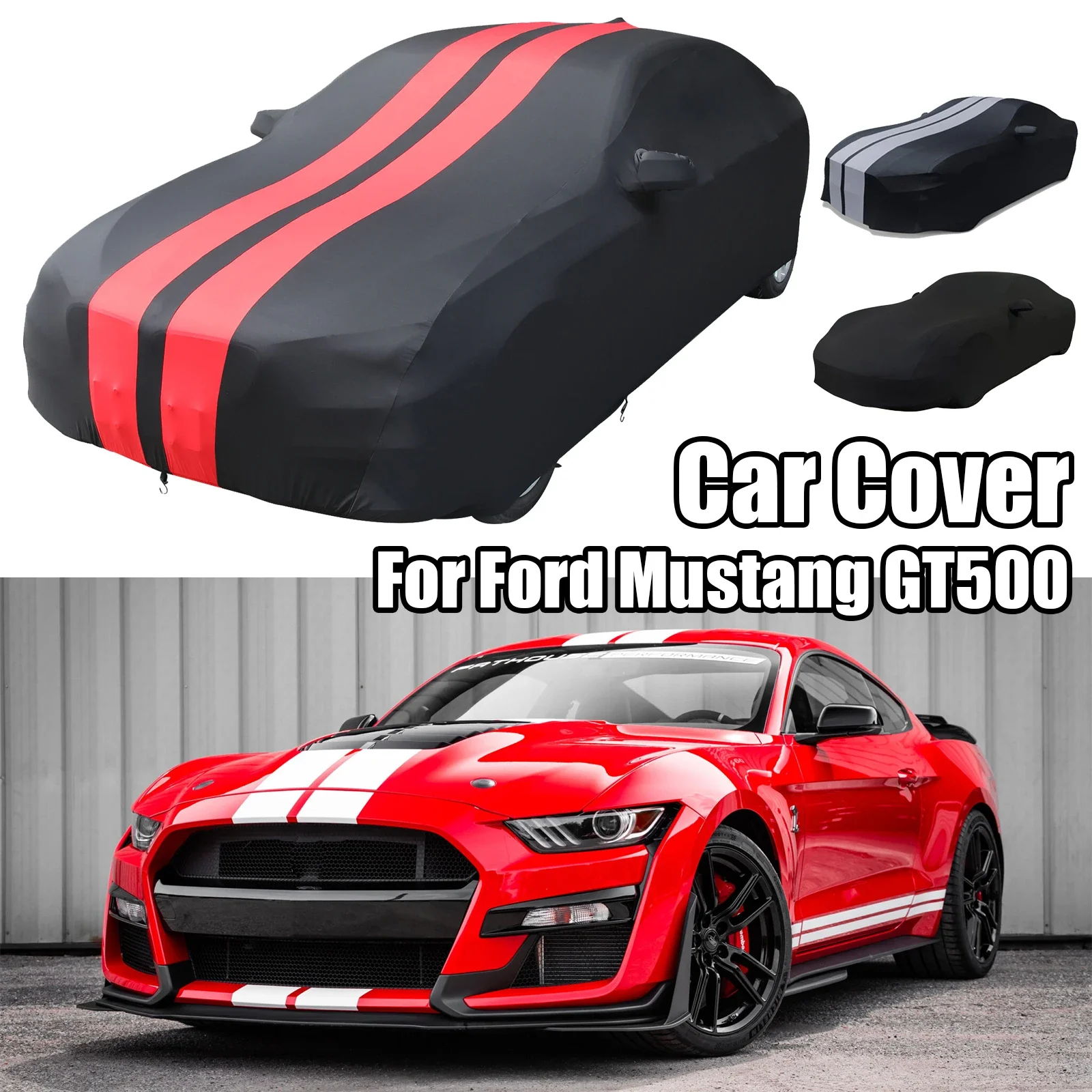 For-Ford-Mustang-GT500-Stingray-Indoor-Full-Car-Cover-Satin-Dust-UV ...