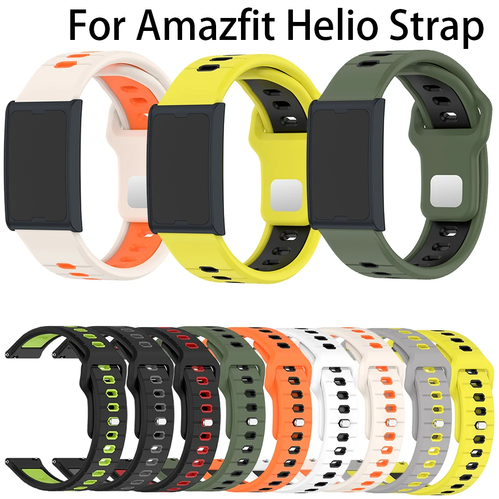 Silicone WatchStrap For Amazfit Helio Strap Smart Watch Band Bracelet ...