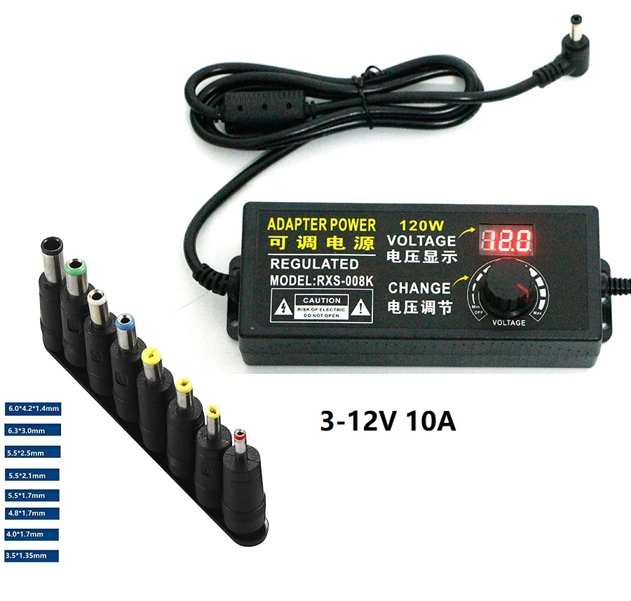 Variable Power Supply 3 12v 10A Adjustable Switching Adjustable Voltage ...