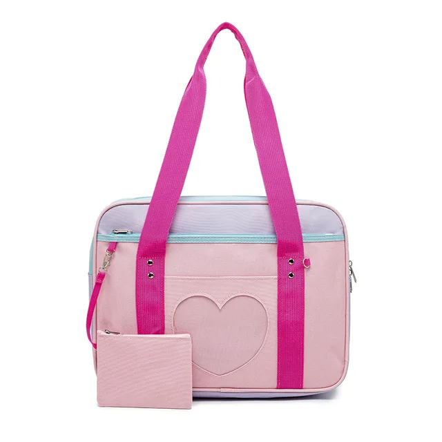 Japanese Preppy Style Pink Uniform Shoulder School Bags for Women Girls ...