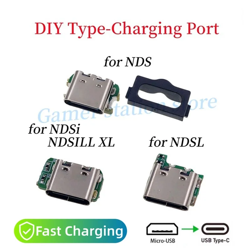 1-5 PCS For Nintendo NDS/NDSL/NDSi/NDSILL USB-C Replacement Charge Port ...