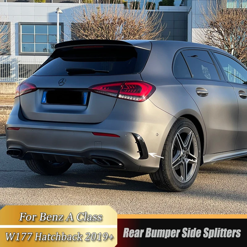 Rear Bumper Spoiler Sticker Bumper Side Canards For Mercedes Benz A ...