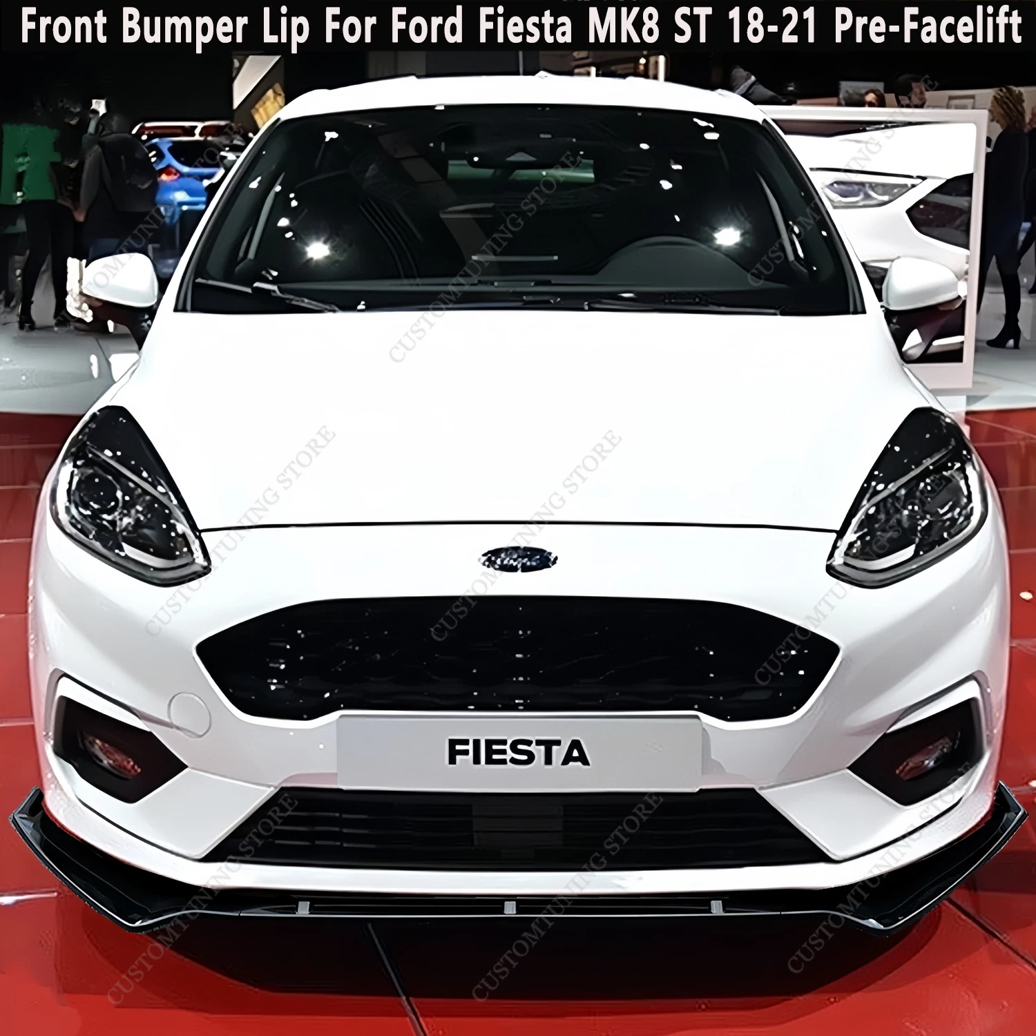 Gloss Black Front Bumper Lip Spoiler Splitter Diffuser Retroft For Ford ...