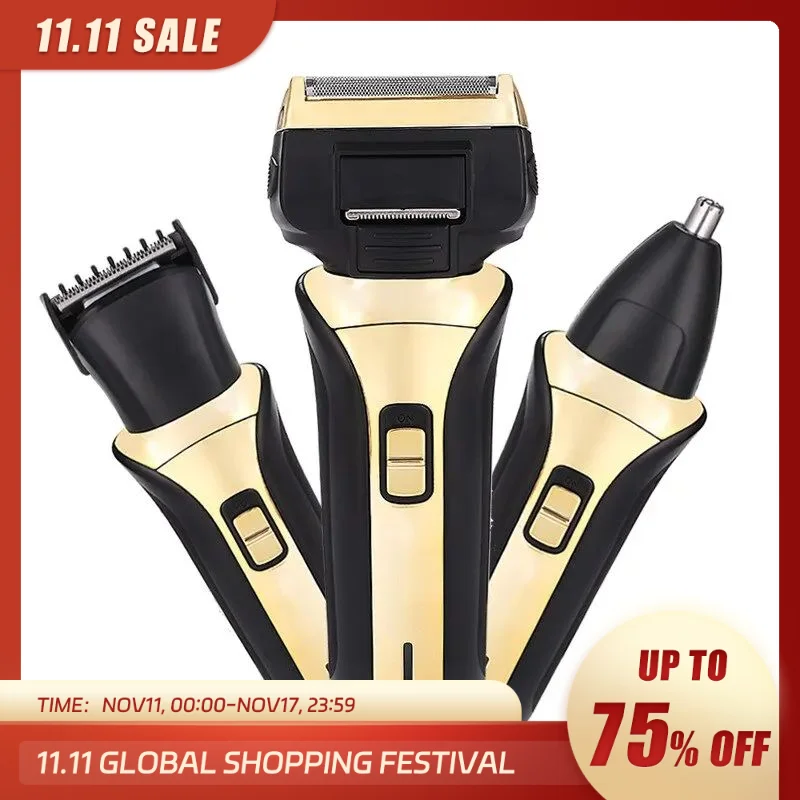 3in1-Grooming-Kit-Electric-Shaver-For-Men-Beard-Hair-Trimmer-Body-Nose ...