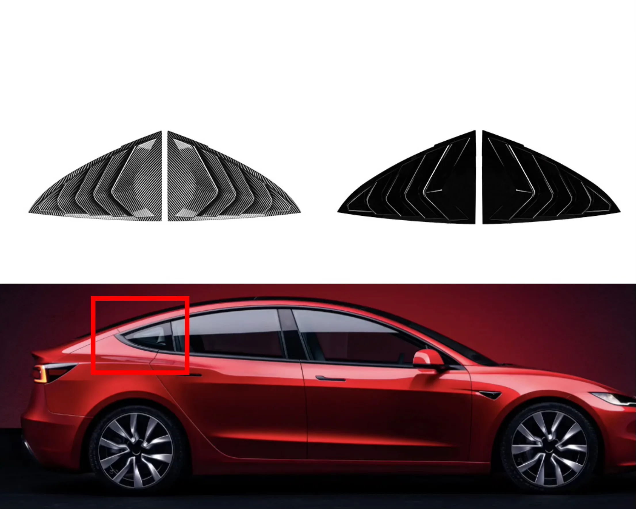 Rear Car Window Shutter Cover For Tesla Model 3 2017-2023 2025 Highland ...