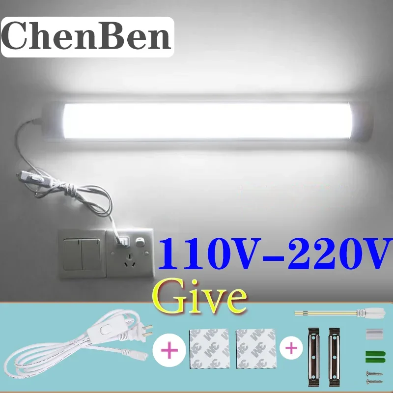 Led-Tube-Light-With-Switch-Wire-110V-220V-30-50cm-Lighting-Strip-Lamps ...