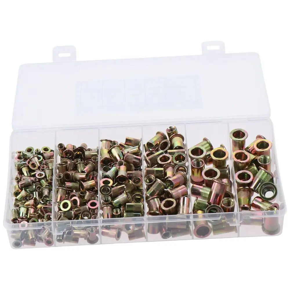 300Pcs-M3-M4-M5-M6-M8-Rivet-Nut-Kit-Zinc-Plated-Carbon-Steel-5-Sizes ...
