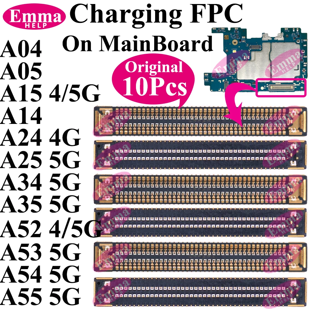 10pcs Original Charging Port FPC Connector For Samsung A04 A05 A14 A15 ...