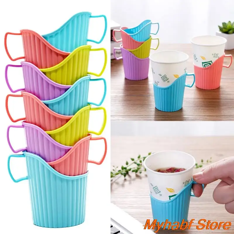 10Pcs/Set Reusable Thickening Cup Holder Creative Plastic Disposable ...