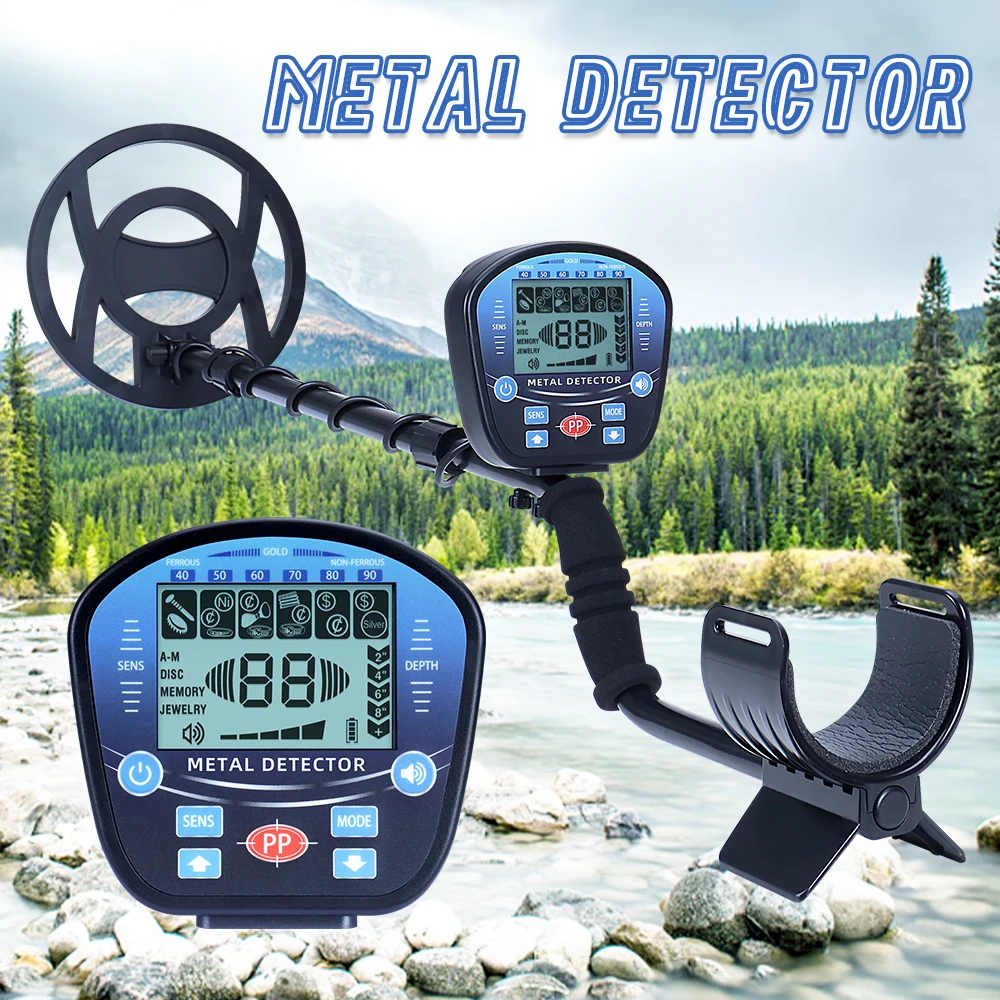 Metal detector, with five detection modes, a backlit LCD display screen ...