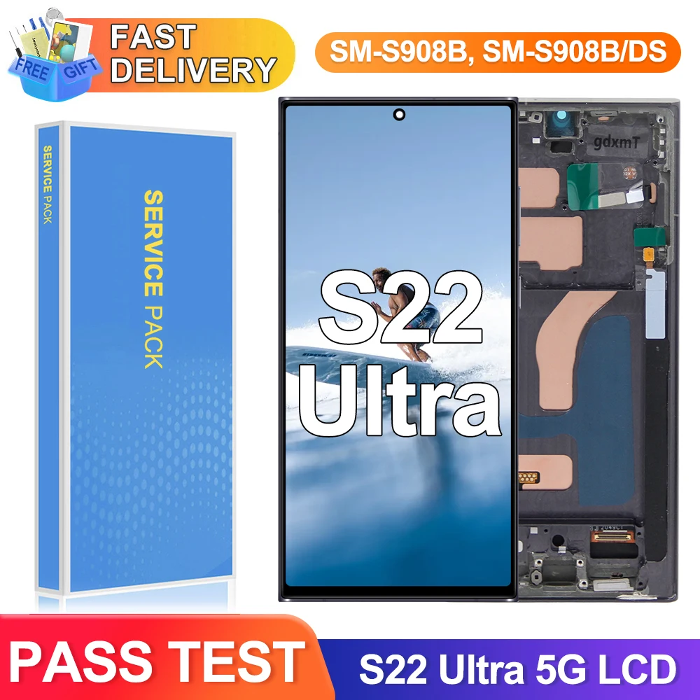 6.72" S22 Ultra Screen Assembly for Samsung Galaxy S22 Ultra 5G S908B ...