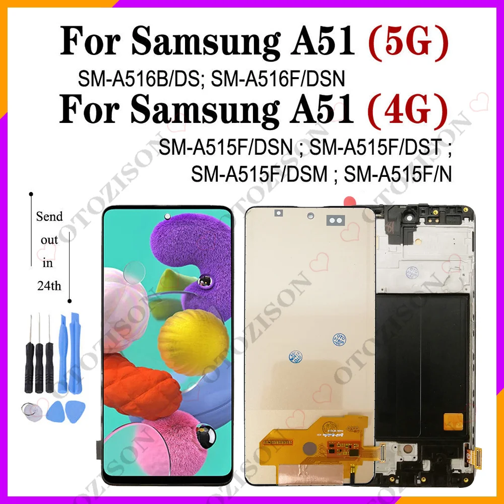 A51-A515F-Screen-For-Samsung-Galaxy-A51-5G-Display-A516-A516B-LCD-With ...