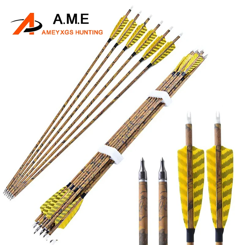 6/12pcs Archery Mixed Carbon Arrows 31.5" Camo Color Spine 500 Arrow ...