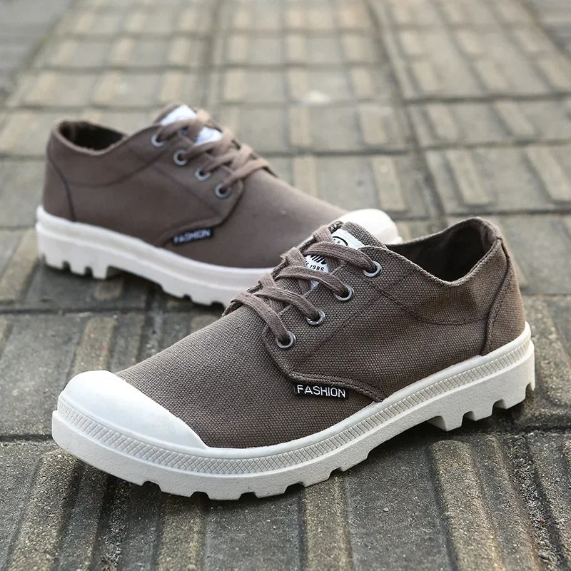 Casual Simple Men Shoe Spring Canvas Shoes Low-top Student Men Shoe ...
