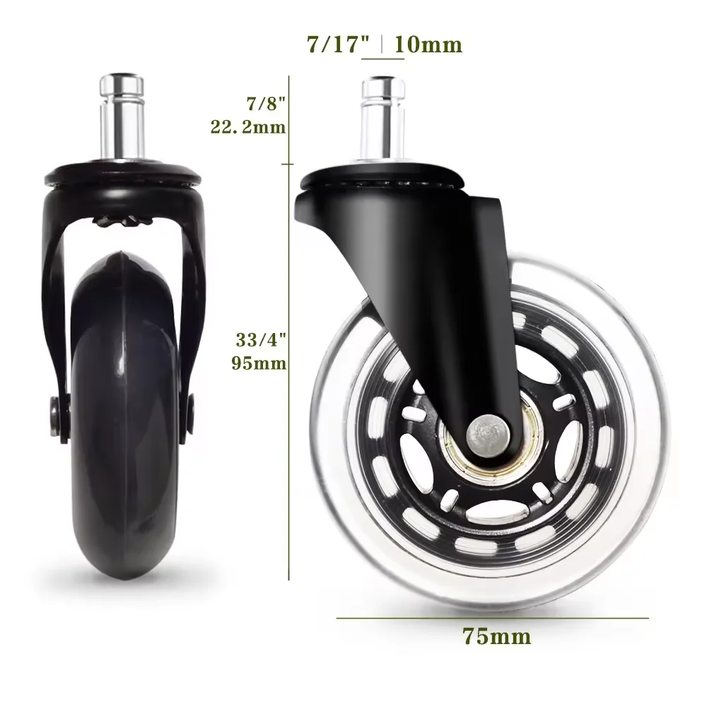 5pcs-set-thread-size-10-22-Office-Chair-PU-Wheels-Replacement-Casters ...