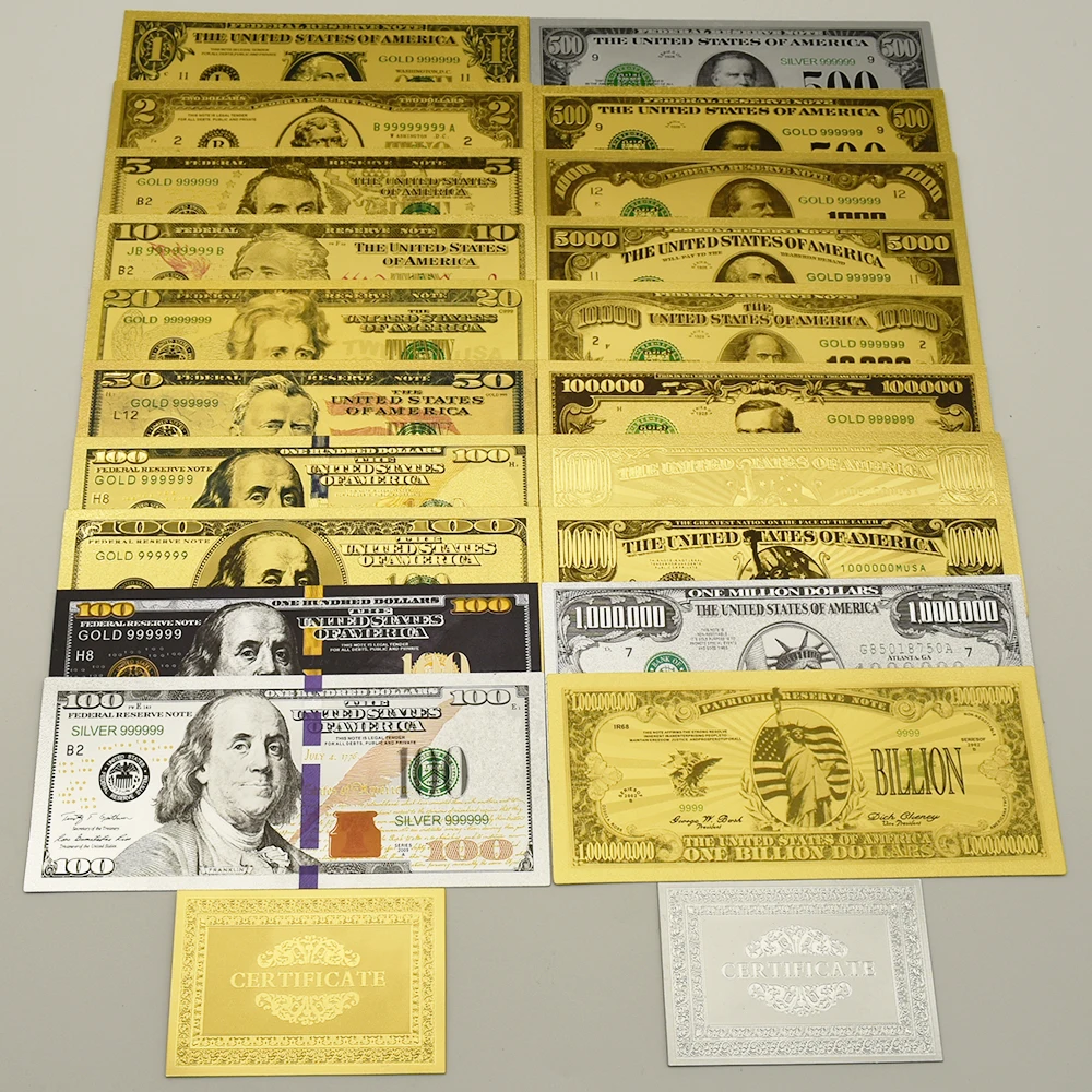 50 Styles Full Set of U.S. Dollar Gold Foil Banknotes Commemorative ...