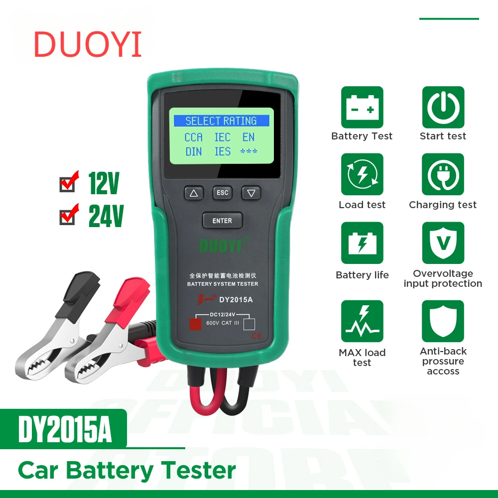 DUOYI-DY2015A-12V-24V-Car-Battery-Tester-Digital-Auto-Load-AC-Battery ...