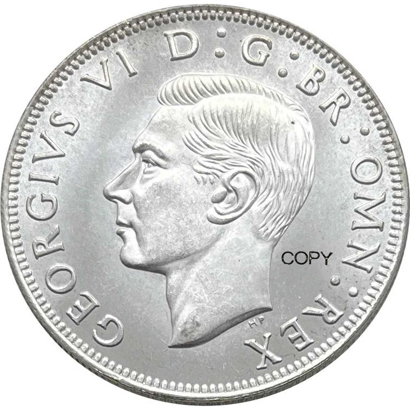 Great-Britain-British-1937-Half-Crown-King-George-VI-Silver-Plated-Copy ...