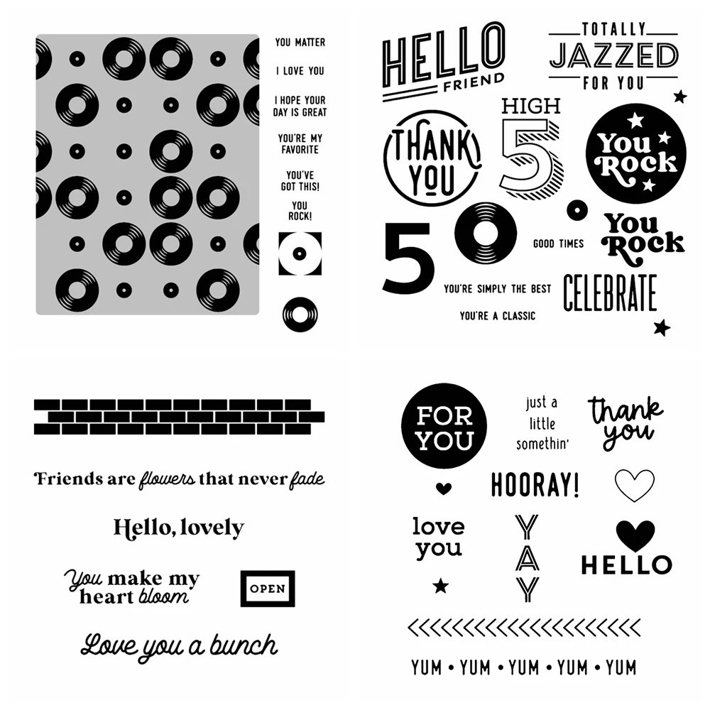 Vinyl Record Metal Cutting Dies and Clear Stamps Greatest Hits ...