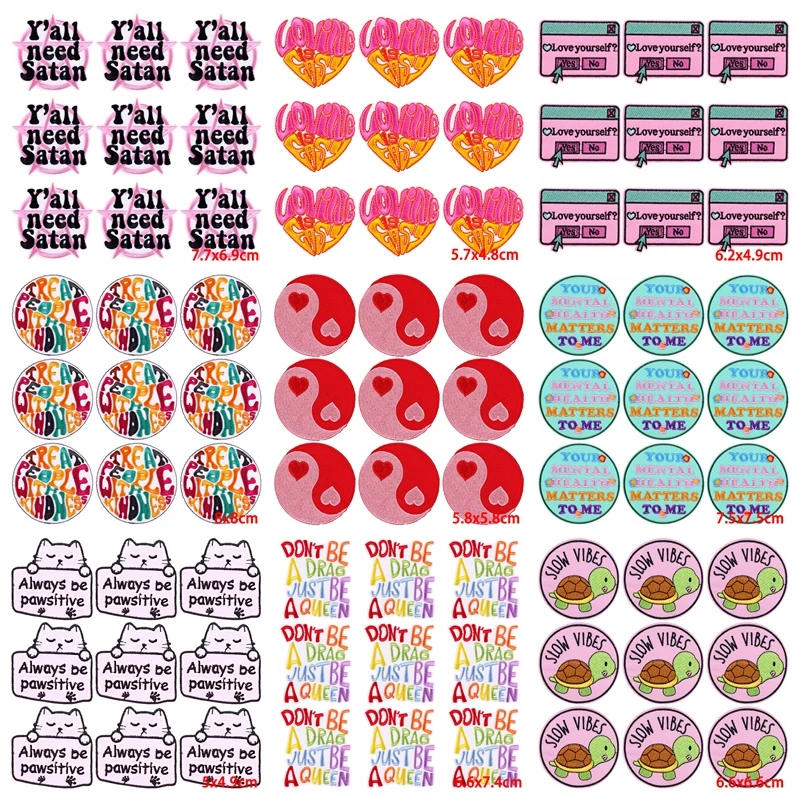 10Pcs-Lot-Colorful-Cartoon-Patch-For-Clothes-Word-Animal-Iron-On ...