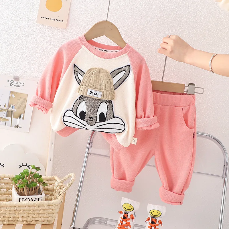 2024-korean-Spring-Kids-Girl-2PCS-Clothes-Set-Embroidery-Cartoon-Rabbit ...