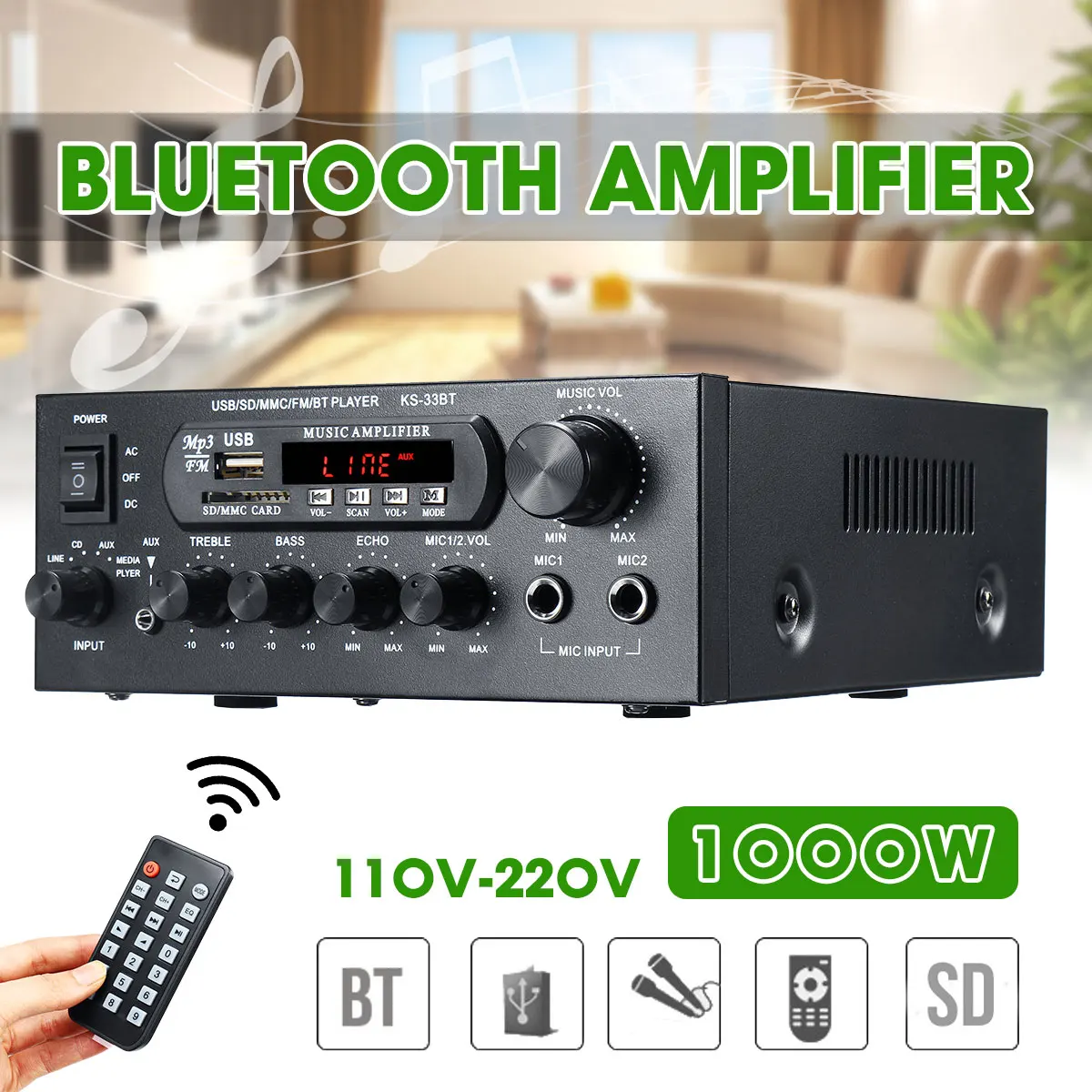 Bluetooth-Amplificador-de-Pot-ncia-udio-Home-Theater-Controlo-Remoto-FM ...