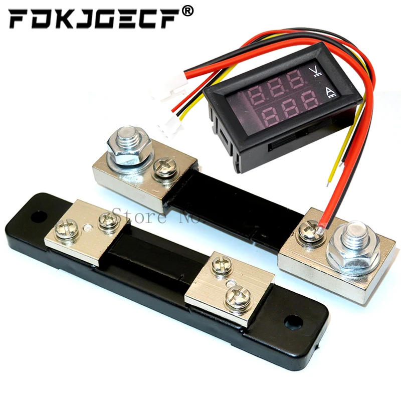 0.56 DC 0-100V 10A 50A 100A LED Digital Voltmeter Ammeter Car Motocycle ...