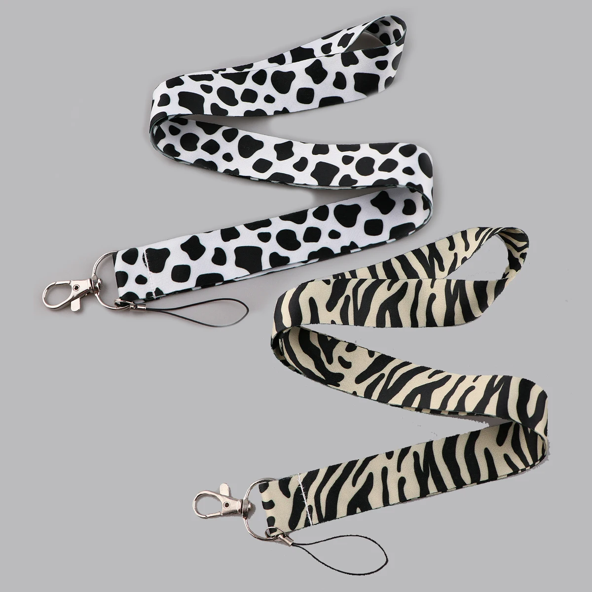 Animal-Pattern-Zebra-Cow-Print-Lanyard-Keychain-ID-Card-Pass-Gym-Mobile ...