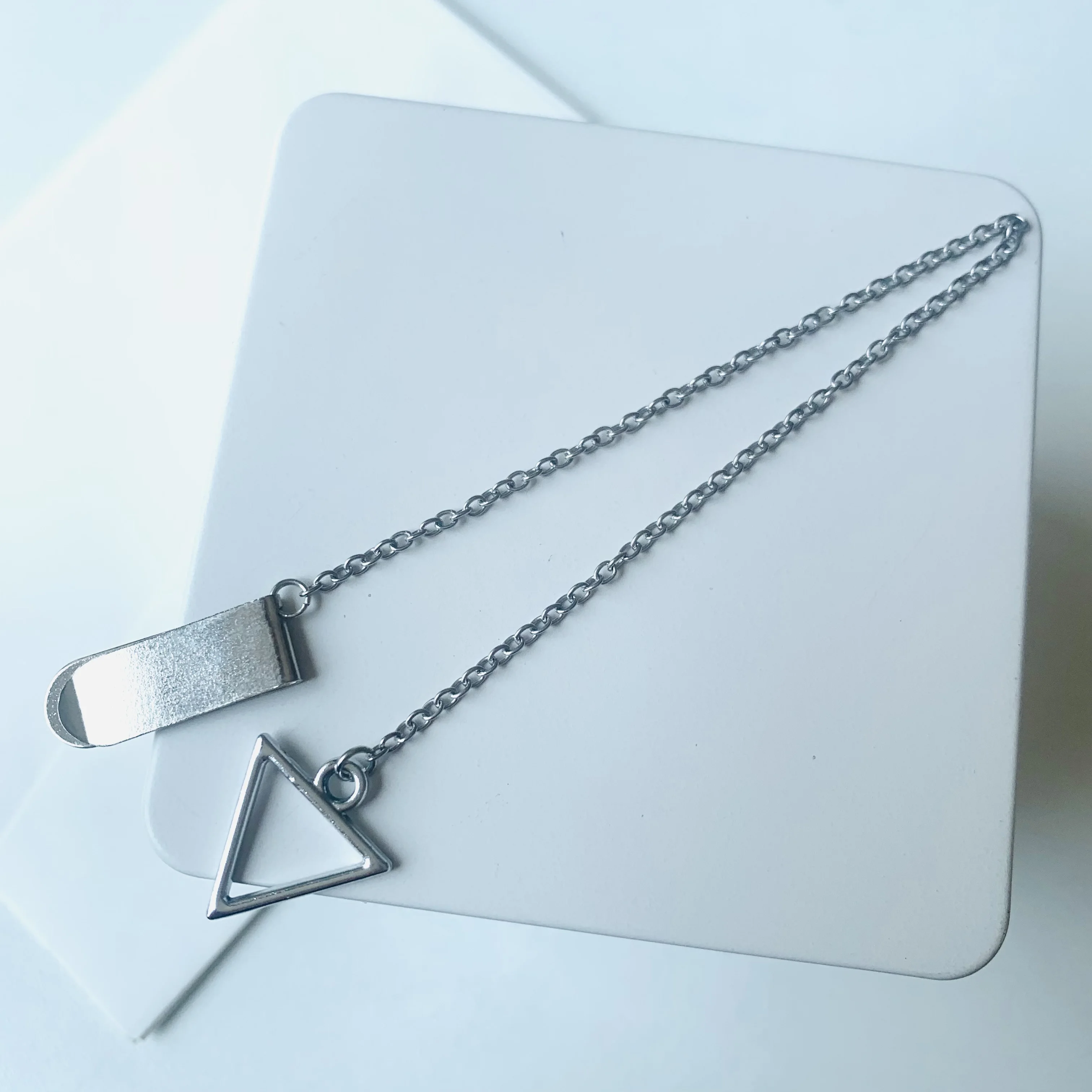 Silver-Geometric-Triangle-Bookmark-Set-Simple-Creative-Metal-Book-Marks ...