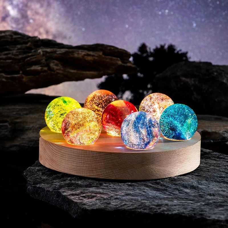Crystal Colored Glaze Ball Luminous Dragon Beads Glass Decoration ...
