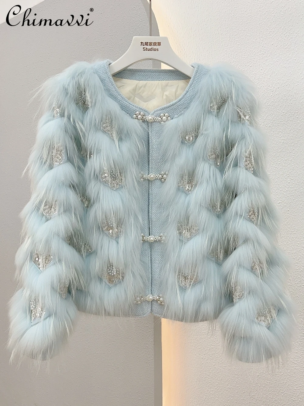 New-2023-Winter-Clothes-Elegant-Socialite-Raccoon-Fur-Fox-Fur-Coat ...