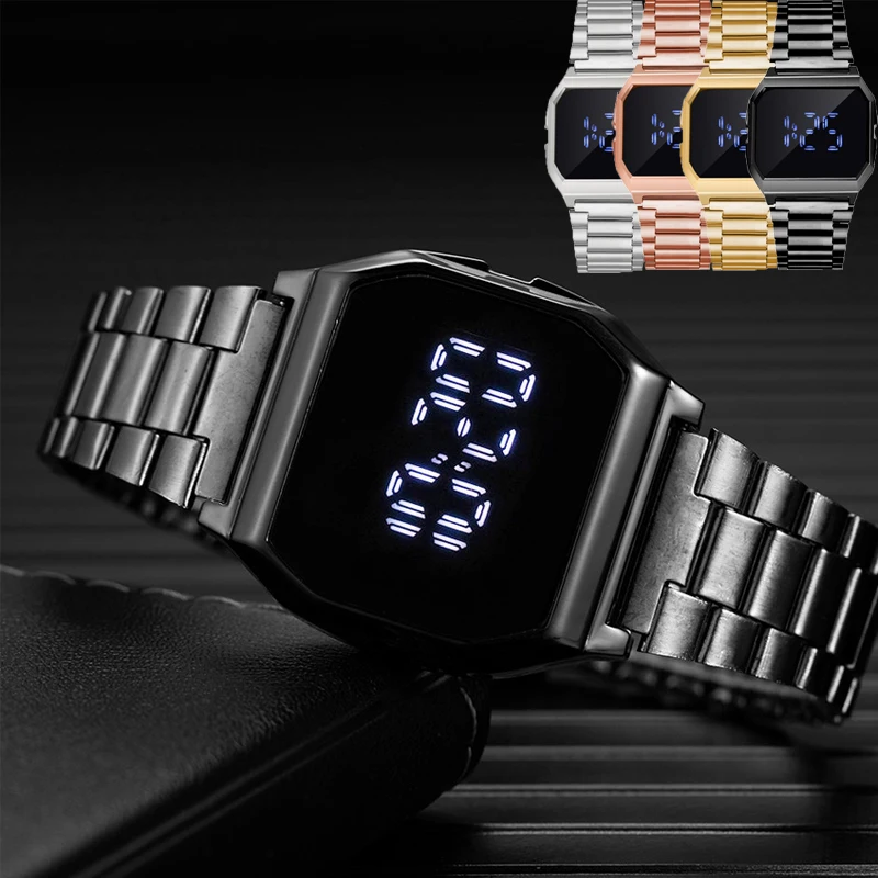Retro Electronic Digital Watch Men Wrist | Mens Vintage Digital Quartz ...