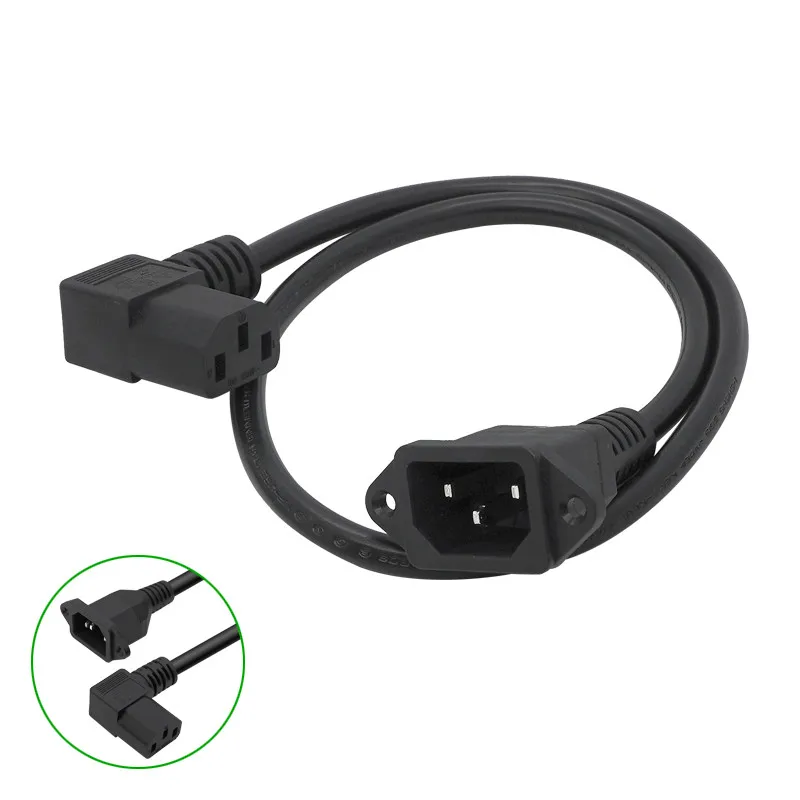 IEC320 C14 to C13 Extension cord,C14 with screw holes and C13 Angled ...