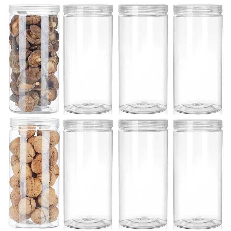 8Pcs-Clear-Storage-Jar-Plastic-Sealed-Jars-For-Candy-Dried-Fruit ...