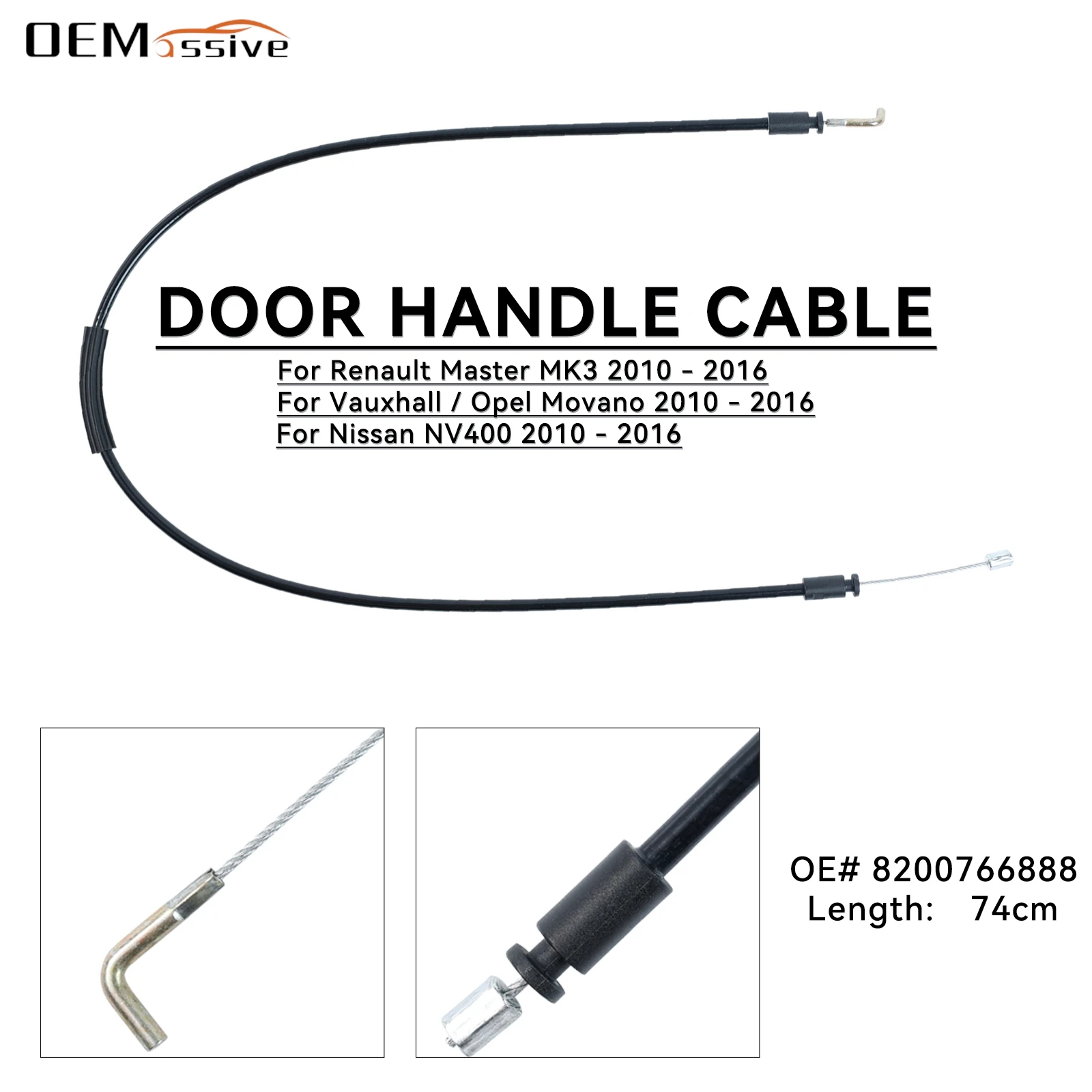 Car Lock Pull Handle Latch Lock Rear Tailgate Door Cable For Renault ...