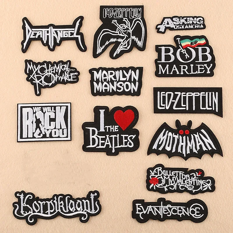 Famous-Rock-Band-Embroidered-Name-Badges-Iron-on-Punk-Music-Patches ...