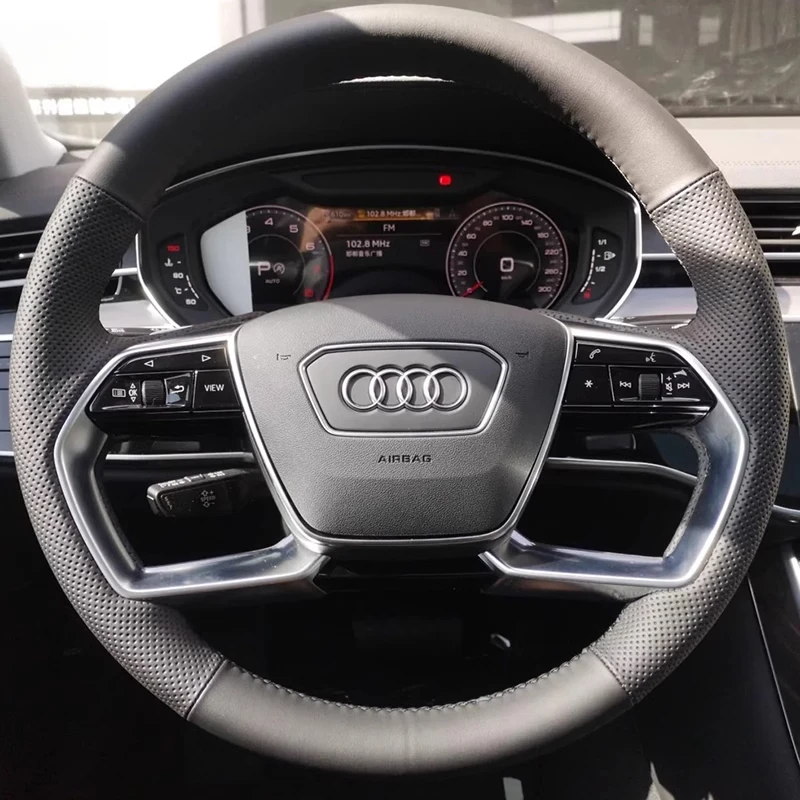 For Audi A8 S8 A7 A6 A8L Etron 2021-2022 Hand Stitched black Genuine ...