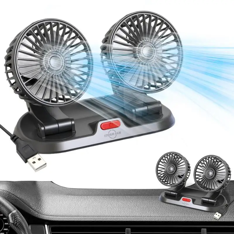 USB-Car-Fan-Car-Auto-Powerful-Cooling-Air-Fan-Quiet-360-Rotation-Strong ...