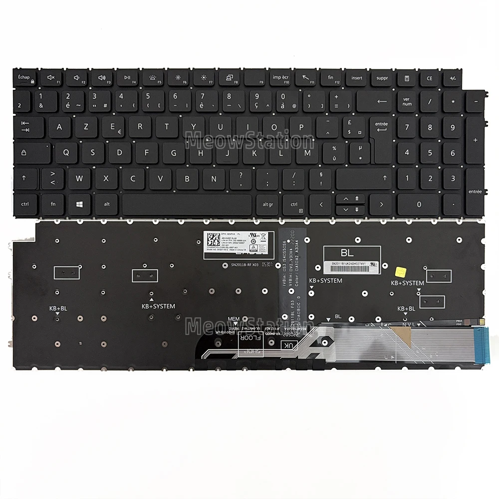 French LED-Backlit Keyboard For Dell Latitude 3520 3525 3530 3535 P106F ...