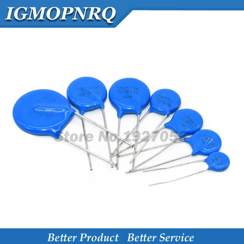10PCS Varistor Series 7D 10D 14D 10D471K 7D220K 7D431K 10D101K 10D330K ...