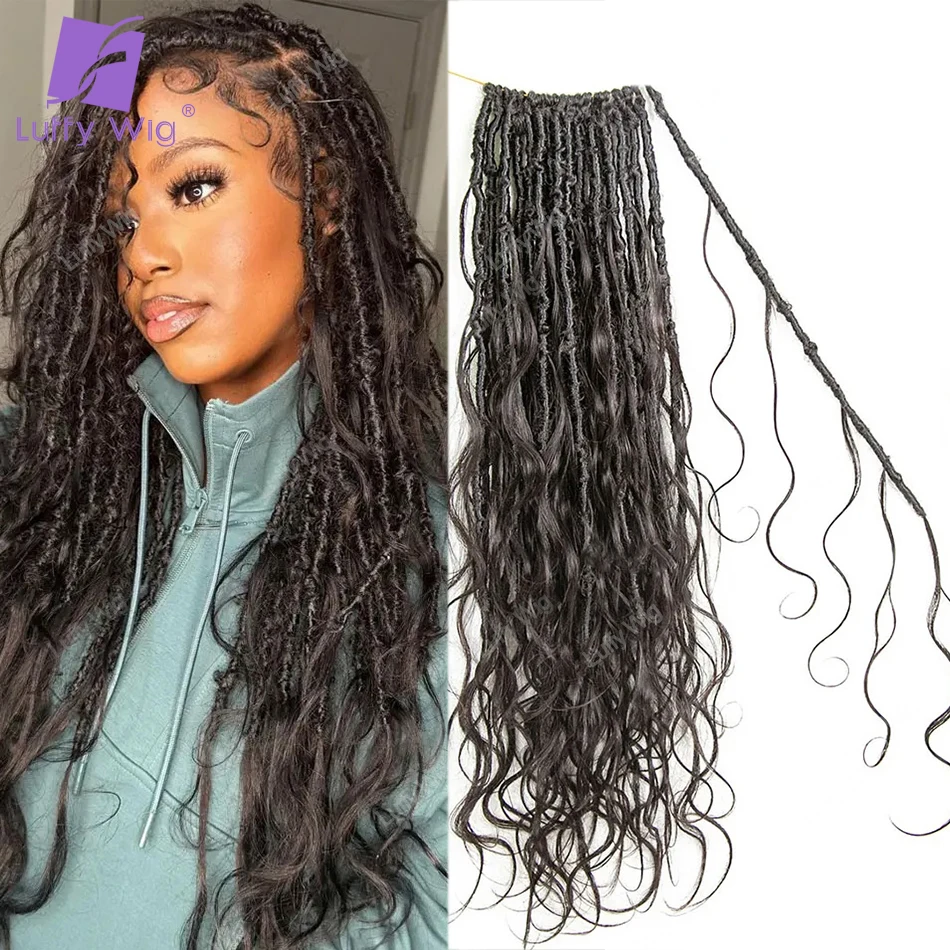 Crochet-Boho-Locs-with-Human-Hair-Curls-Body-Wave-Pre-Looped-Goddess ...