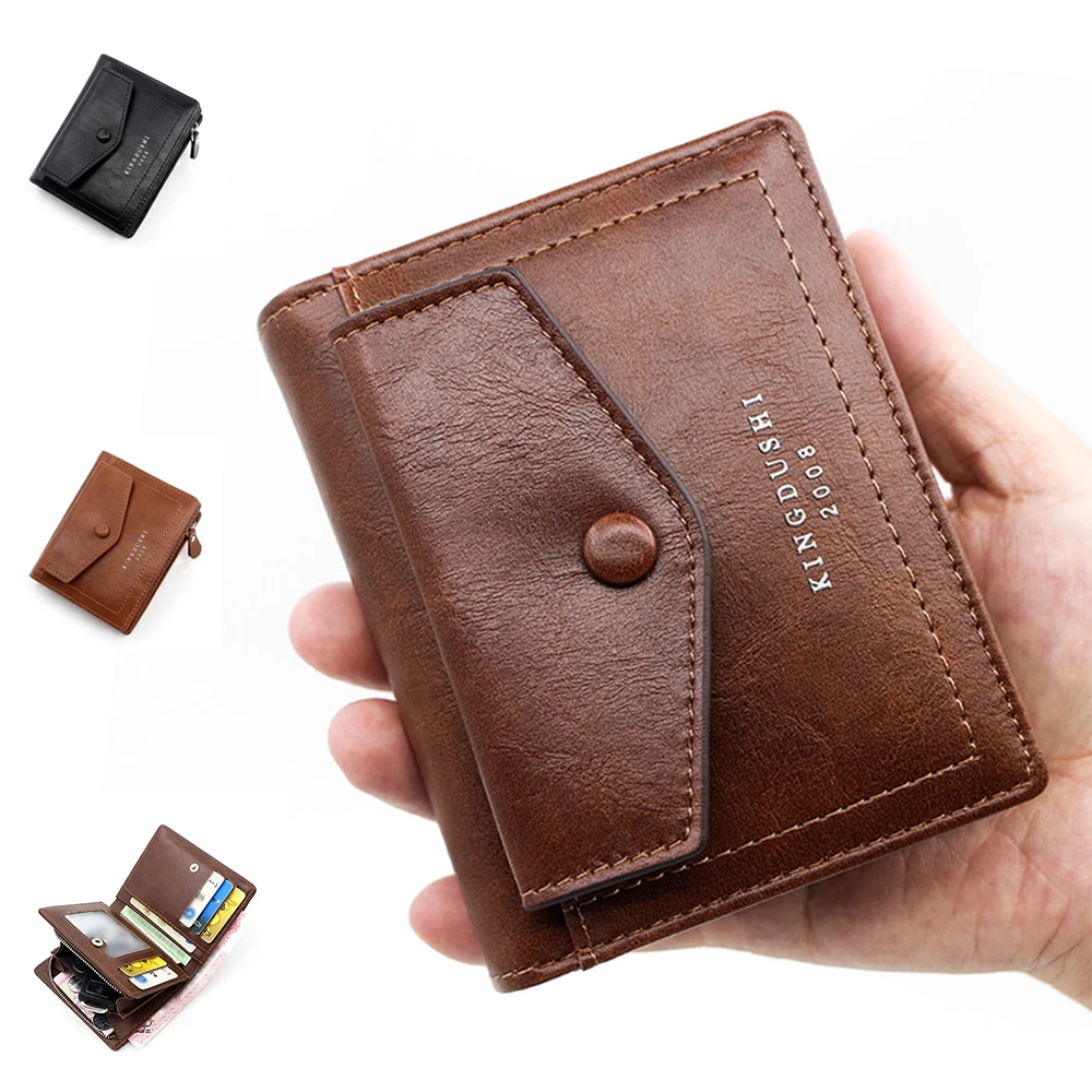 Men-Short-Wallet-Snap-Purse-Bag-with-Credit-ID-Card-Holder-Pocket ...